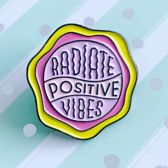 Jewelry | Radiate Positive Vibes Enamel Pin | Poshmark